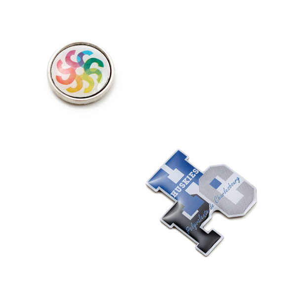 PRINTED LAPEL PIN WITH EPOXY - ID Apparel